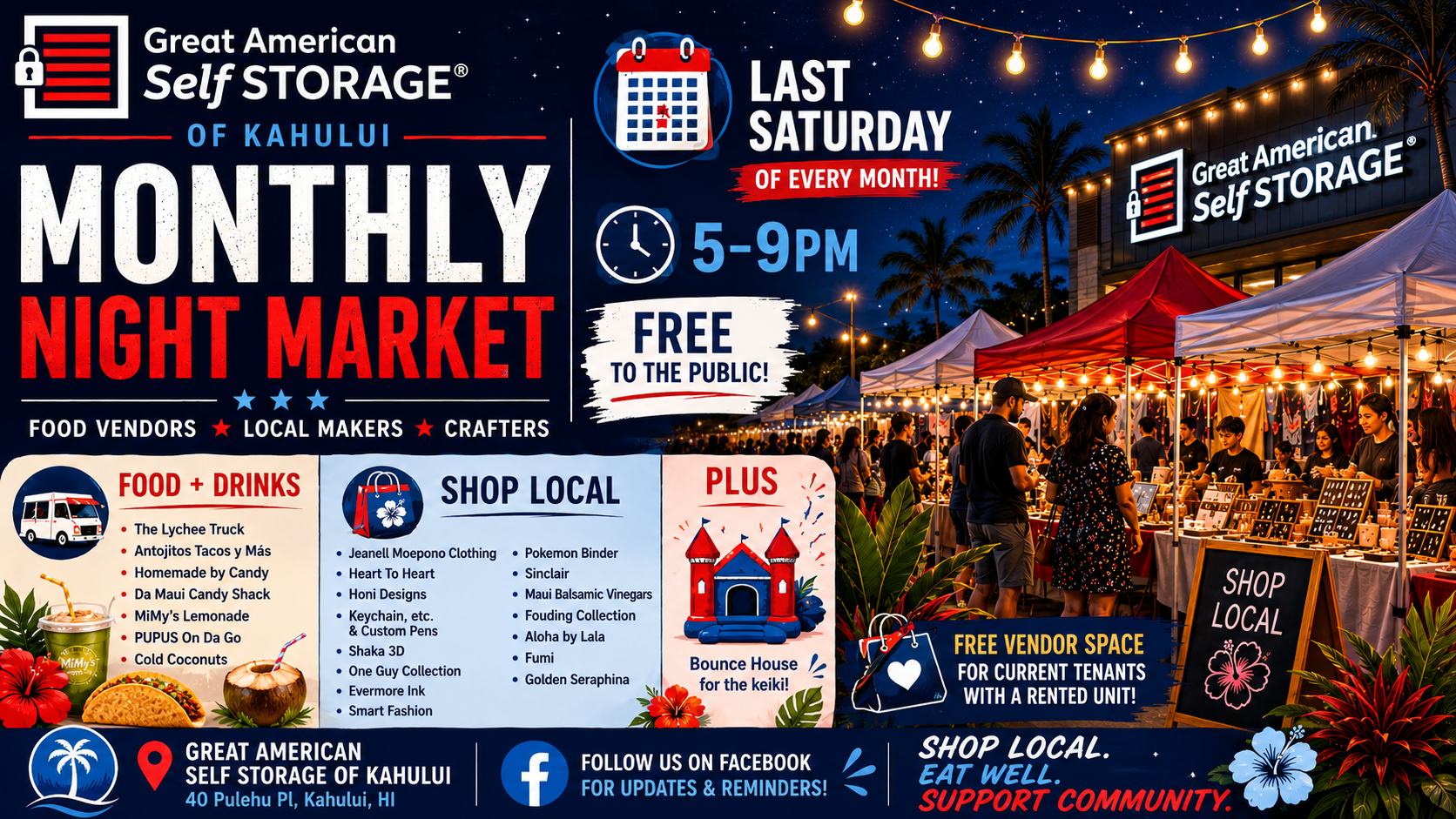 Kahului Monthly Night Market | Great American Self Storage